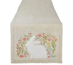 DESIGN IMPORTS 14 X 108 Spring Meadow Embroider D Table Runner - One-color