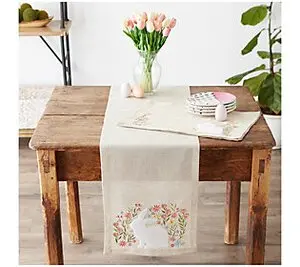 DESIGN IMPORTS 14 X 108 Spring Meadow Embroider D Table Runner