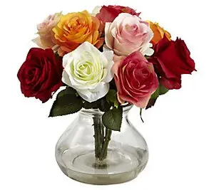 NEARLY NATURAL Rose Arrangement With Small Vase Nearly Natu Ral - One-color