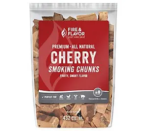 FIRE & FLAVOR 4lb Bag All Natural Smoking Cherr Y Wood Chunks - One-color
