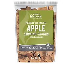 FIRE & FLAVOR 4lb Bag All Natural Smoking Apple Wood Chunks - One-color