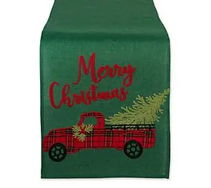 DESIGN IMPORTS 14' X 108' Merry Christmas Truck Table Runner - One-color