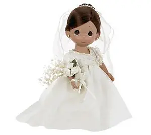 PRECIOUS MOMENTS Enchanted Bride Brunette 12' V Inyl Doll - One-color