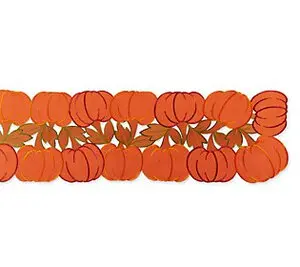 DESIGN IMPORTS 14' X 108' Embroidered Pumpkins Ble Runner