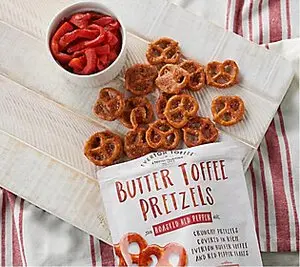 EVERTON TOFFEE 4oz Bags Red Pepper Buttertoffee Pretzels - One-color
