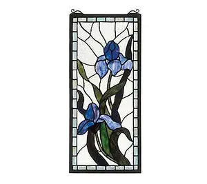 MEYDA Tiffany Style Iris Window Panel - One-color
