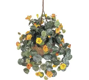 NEARLY NATURAL Nasturtium Silk Hanging Basket Nearly Natura L - One-color