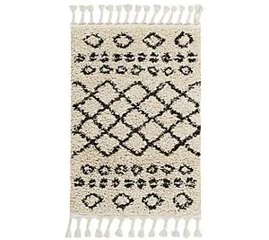 NOURISON HOME Moroccan Marrakesh Shag Cream 2'2' X 4 Area Rug - One-color