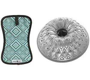 NORDICWARE Stained Glass Bundt Pan & Hot Pad S Et - One-color