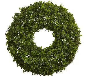 NEARLY NATURAL 22' Boxwood Wreath By - One-color
