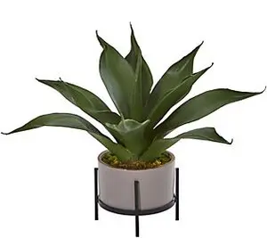 NEARLY NATURAL 14' Agave Succulent In Decorative Planter Ne Arly Natural - One-color
