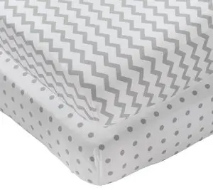 ELY'S & CO. Set Of 2 Gray Chevron Waterproof Crib Sheet - One-color
