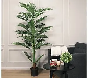 PULEO INTERNATIONAL 75' Artificial Areca Palm T Ree With Vase