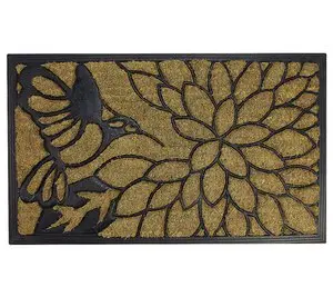 NORTHLIGHT Hummingbird Floral Doormat 29' X 17 - One-color