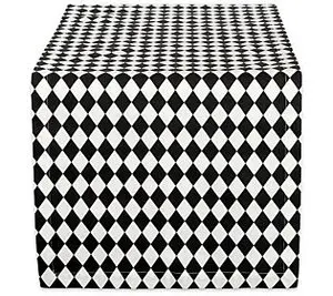 DESIGN IMPORTS Black & Cream Harlequin Table Ru Nner 14' X 108 - One-color