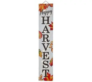 GLITZHOME Fall Harvest Thanksgiving Led Lighted Porch Sign - One-color