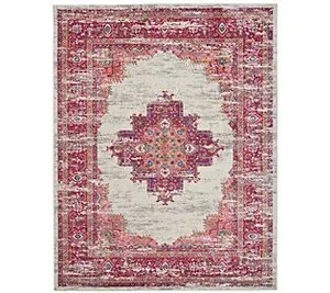 NOURISON HOME Passion Ivory/fuchsia 6'7' X 9'6' Area Rug - One-color