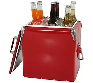 AMERIHOME Retro Style Picnic Cooler Red