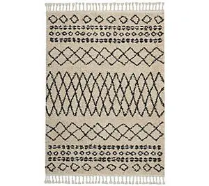 NOURISON HOME Moroccan Marrakesh Shag Cream 5'3' X 7 '11' Area Rug - One-color