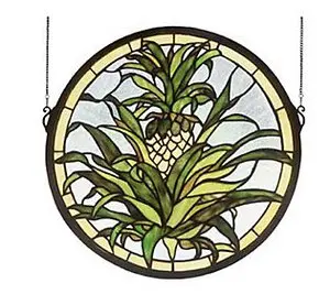 MEYDA Tiffany Style Welcome Pineapple Window Panel - One-color