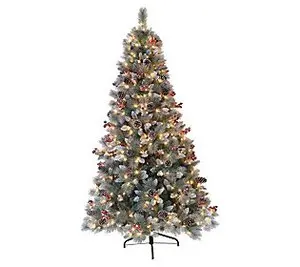 PULEO INTERNATIONAL 7.5' Prelit Sterling Pine Artificial Tree 600 C Lear Lights - One-color