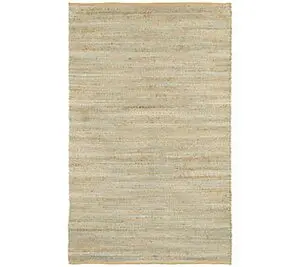 OX BAY TRADING CO. Ox Bay 5' X 7'9' Jute And Chenille Spa Blue Bra Ided Area Rug - One-color