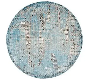 NOURISON HOME Karma Blue 5'3' Round Area Rug - One-color