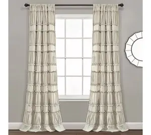LUSH DECOR Nova Ruffle 42'x84' Window Panel Set Lush De Cor - One-color