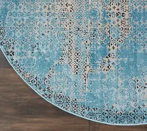 NOURISON HOME Karma Blue 7'10' Round Area Rug