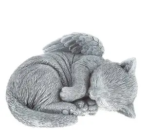 PURE GARDEN Sleeping Angel Cat Memorial Statue - One-color