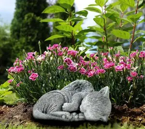 PURE GARDEN Sleeping Angel Cat Memorial Statue