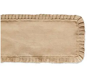 DESIGN IMPORTS Ruffle Trim Jute Table Runner 14 X 72 - One-color