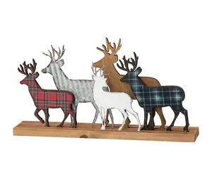 GLITZHOME The Christmas Reindeer Are Coming Tab Le Top Decor - One-color