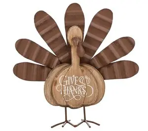 GLITZHOME Give Thanks In High Style Thanksgivin G Turkey - One-color