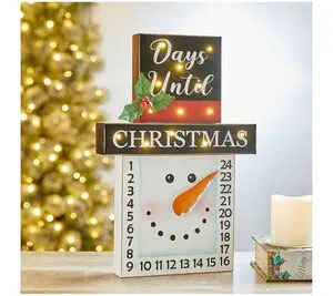 GLITZHOME 15' Led Lighted Snowman Christmas Adv Ent Countdown