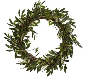 NEARLY NATURAL 20' Olive Wreath By - One-color