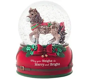 PRECIOUS MOMENTS May Your Neighs Be Merry And Bright Animal Musi Cal Snow Globe - One-color