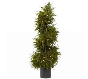 NEARLY NATURAL 43' Cedar Spiral Topiary With Lights Nearly Tural - One-color