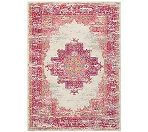 NOURISON HOME Passion Ivory/fuchsia 5'3' X 7'3' Area Rug - One-color
