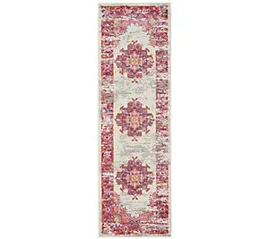 NOURISON HOME Passion Ivory/fuchsia 1'10' X 6' Runne R - One-color