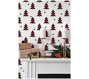 NEXTWALL Plaid Pines Peel And Stick Wallpaper R Oll
