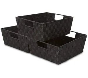 SORBUS Woven Basket Bin Set - One-color