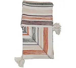 FORESIDE HOME & GARDEN Hand Woven Multi Hayes T Hrow Neutral