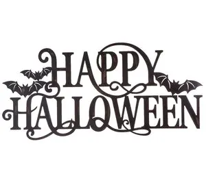 GLITZHOME Indoor Outdoor 'happy Halloween' Hang Ing Wall Sign - One-color