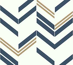 ROOMMATES Chevron Blue-stripe Wall Decal - One-color