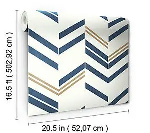 ROOMMATES Chevron Blue-stripe Wall Decal