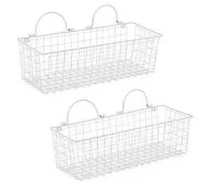 DESIGN IMPORTS Set/2 Medium Wire Wall Basket - One-color