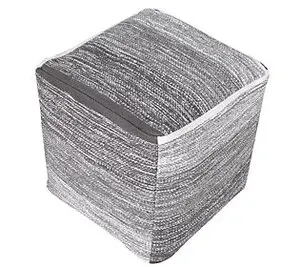 OX BAY TRADING CO. Ox Bay Trading & Supply Co. Grayscale Cube Pouf