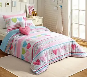 QVC Urban Playground Daphne Twin Comforter Set 4- Piece - One-color