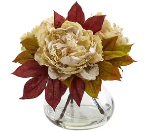 NEARLY NATURAL Peony Arrangement By - One-color